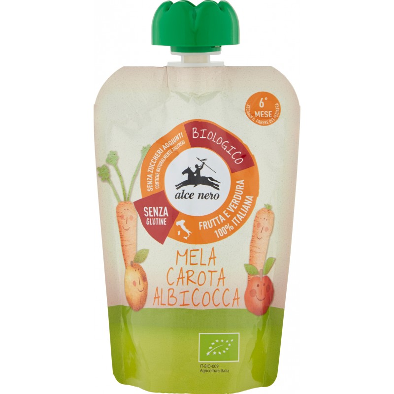 alce nero bio purea mel/carot/albic g100
