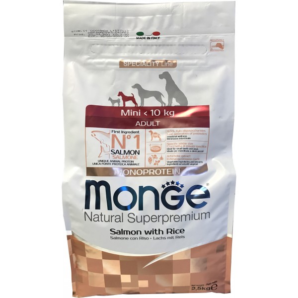 monge dog mini salmone e riso kg2,5