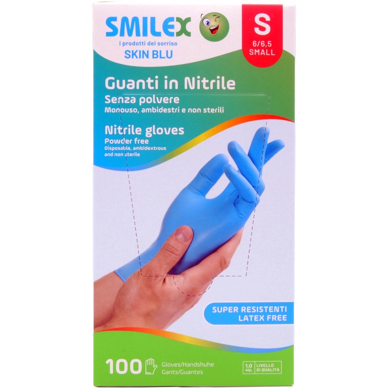 smilex guanti nitrile blu taglia s 100