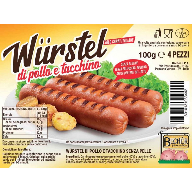 becher wurstel pollo tacchino pz4 gr100