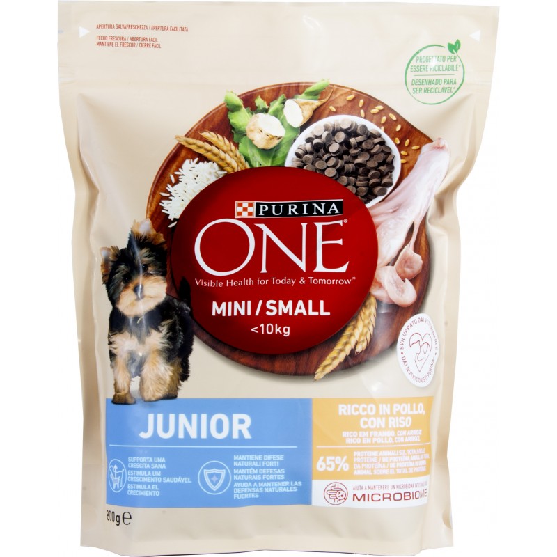 purina one mini junior pollo riso gr800