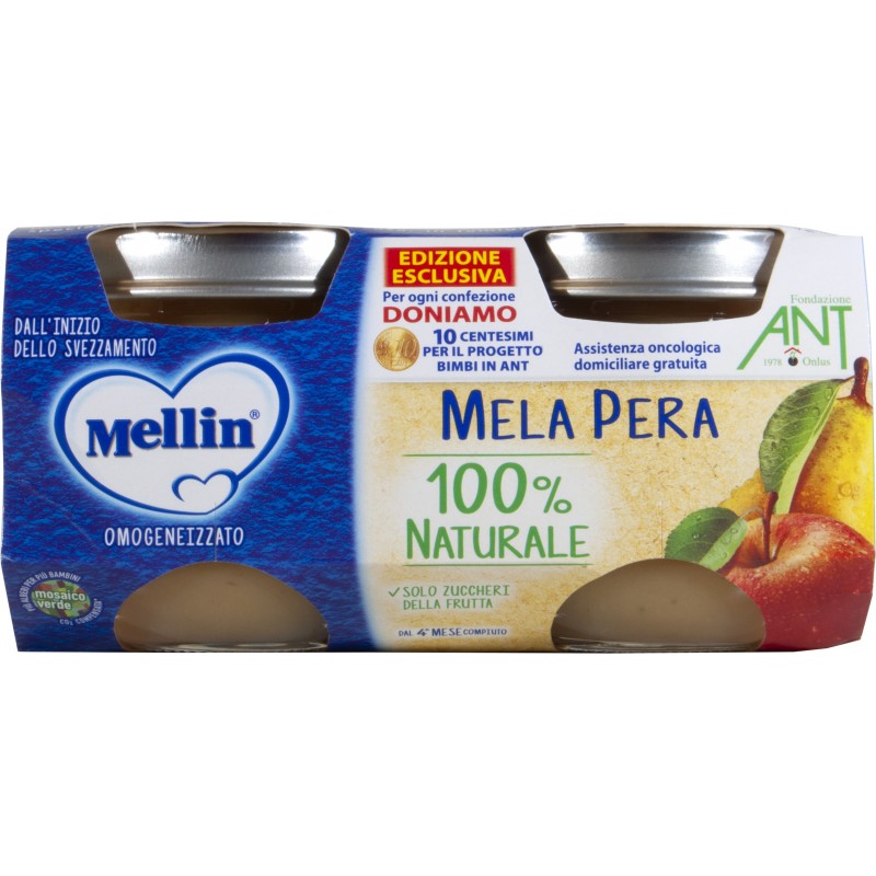 mellin omog. mela/pera 100%nat gr100x2