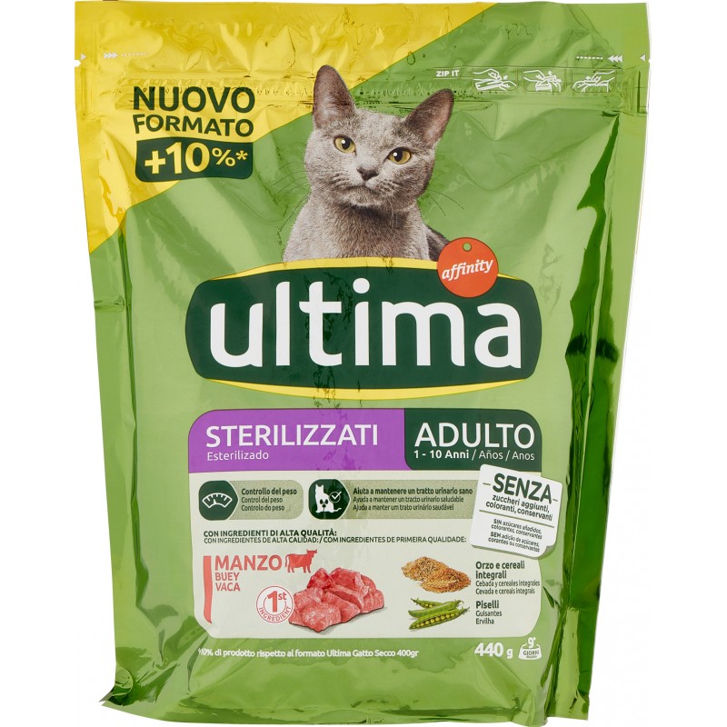 ultima cat sterilizzato manzo gr440