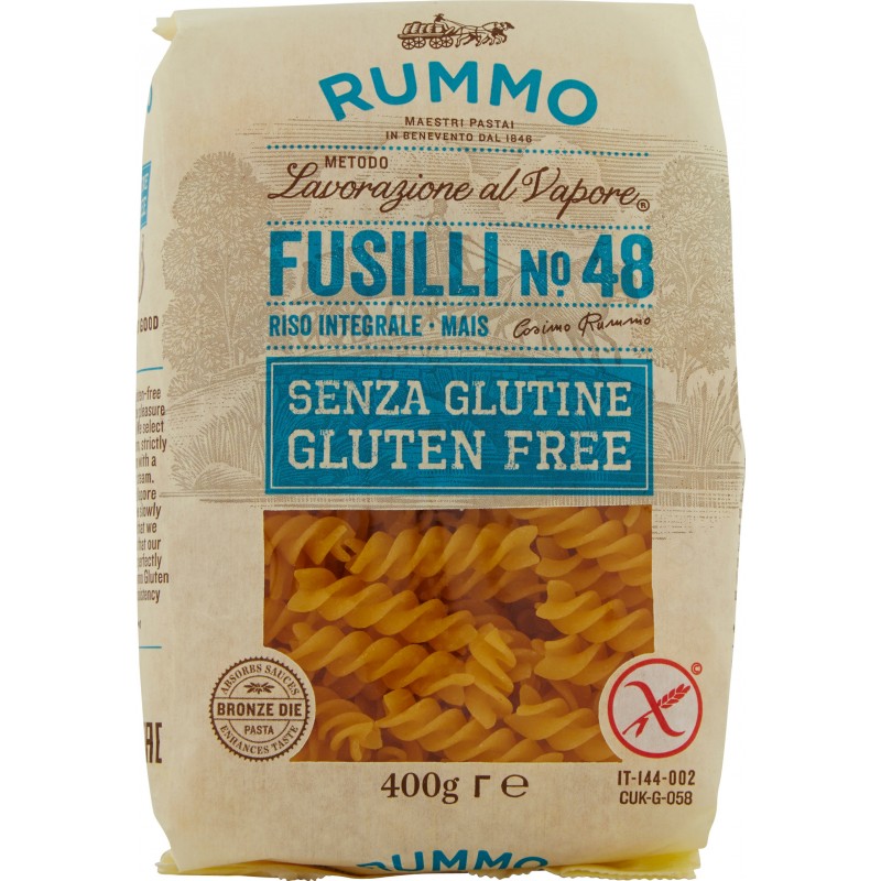 rummo pasta fusilli n.48 s/glutine gr500