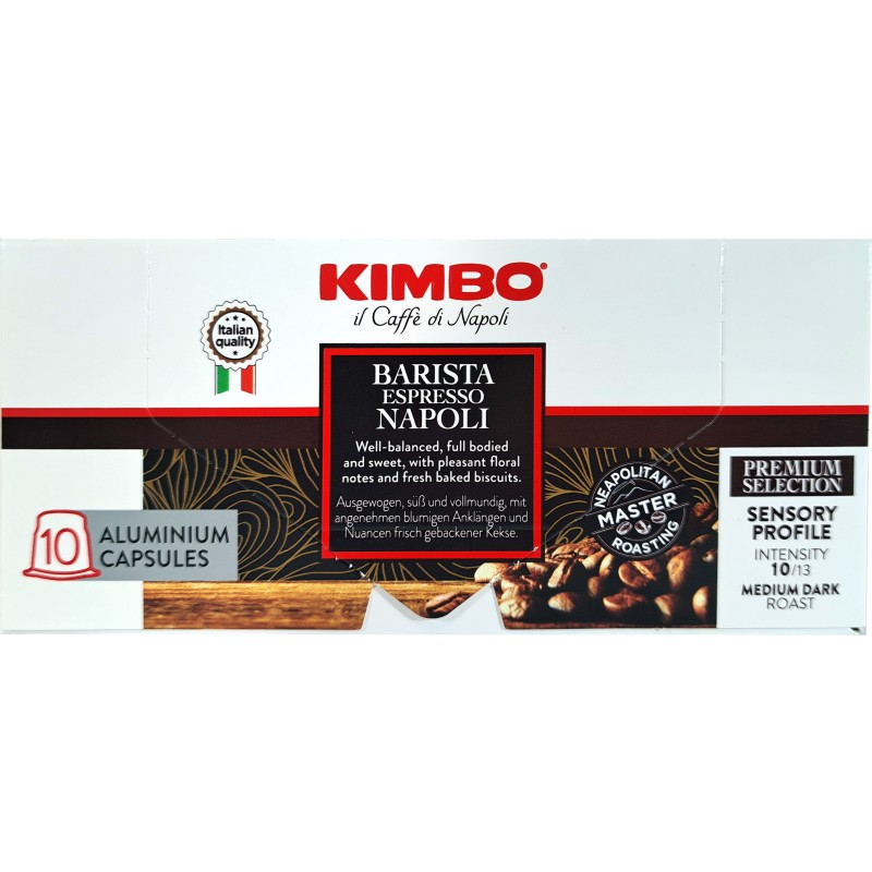 kimbo caps bar. espresso napoli x10
