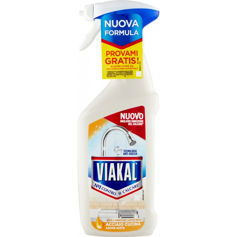 viakal antic spray acciaio/aceto ml 470