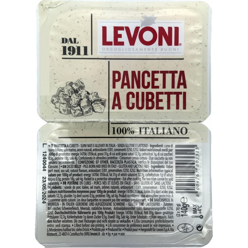 levoni pancetta a cubetti gr140